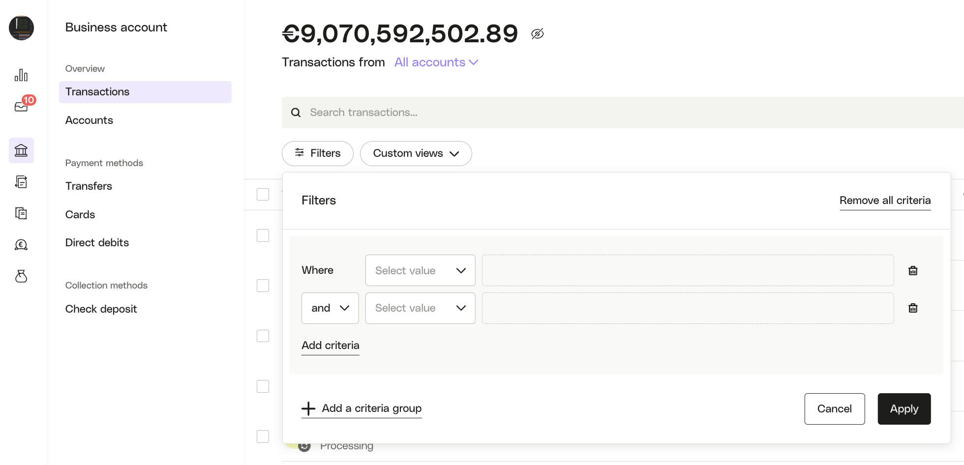 How to filter my transactions? – Qonto Belgium
